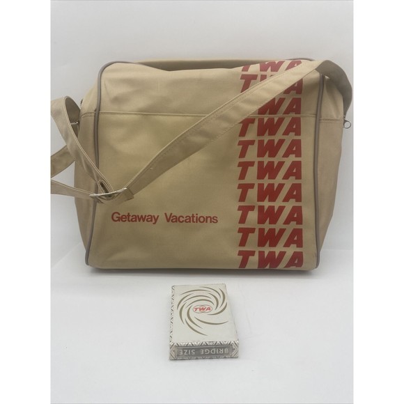 Bags | 197s Twa Airlines Travel Flight Bag Getaway Vacations Plus Twa ...